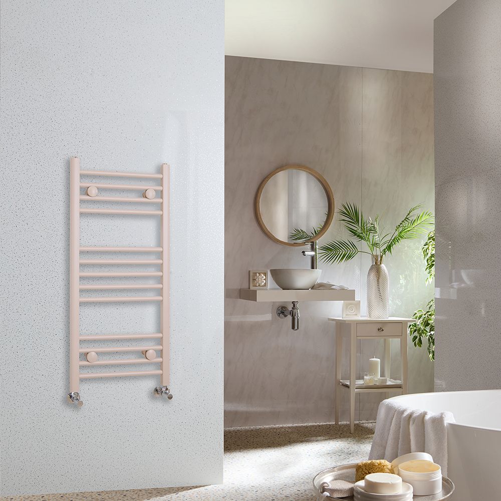 Milano Ive - Rose Petal Pink Straight Heated Towel Rail - Choice of Size