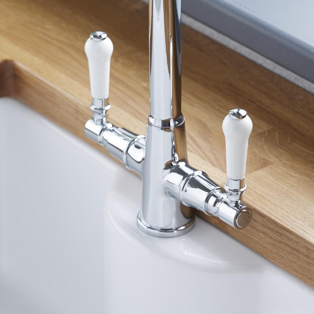 Milano Elizabeth - Traditional Lever Head Kitchen Mixer Tap - Chrome ...