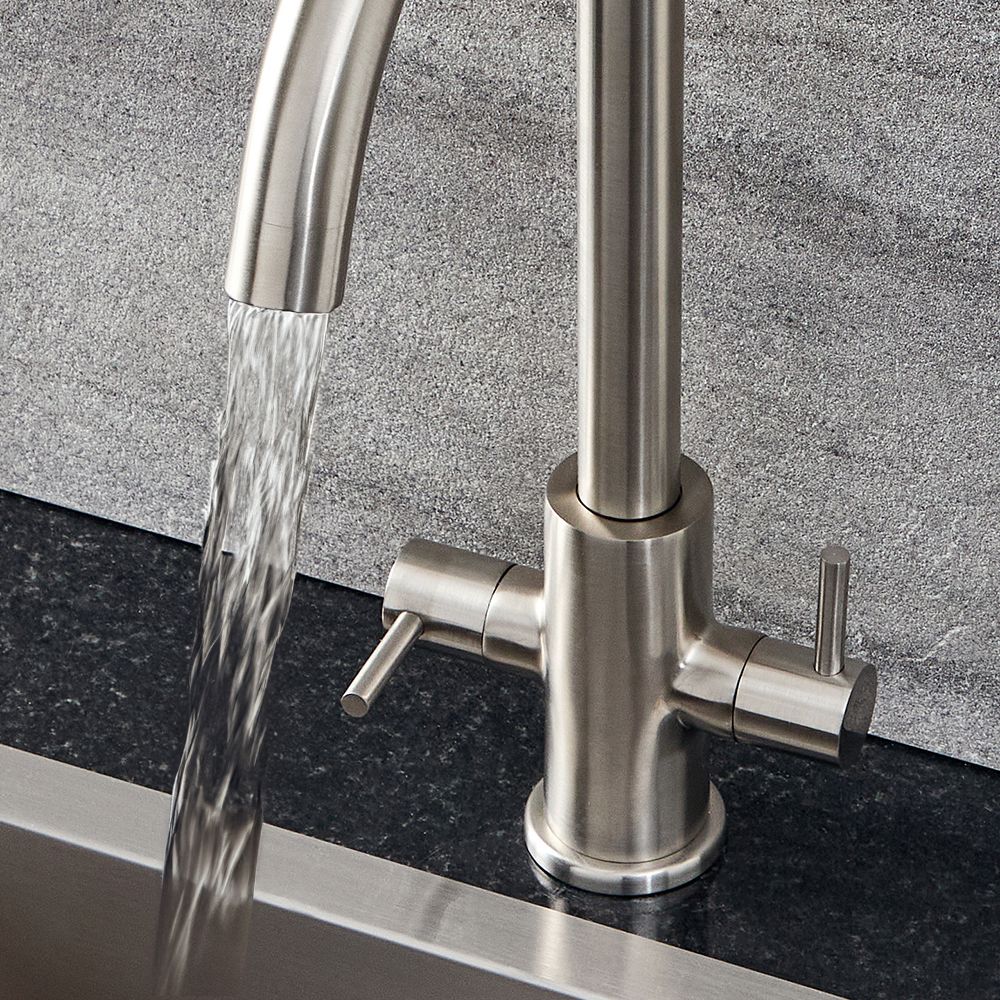 Milano Mirage - Modern Kitchen Mixer Tap with Swivel Spout - Brushed Nickel