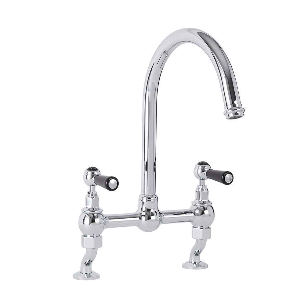 Milano Elizabeth - Traditional Cranked Bridge Kitchen Mixer Tap ...