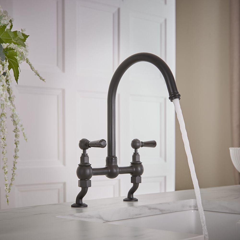 Milano Elizabeth - Traditional Cranked Bridge Kitchen Mixer Tap ...