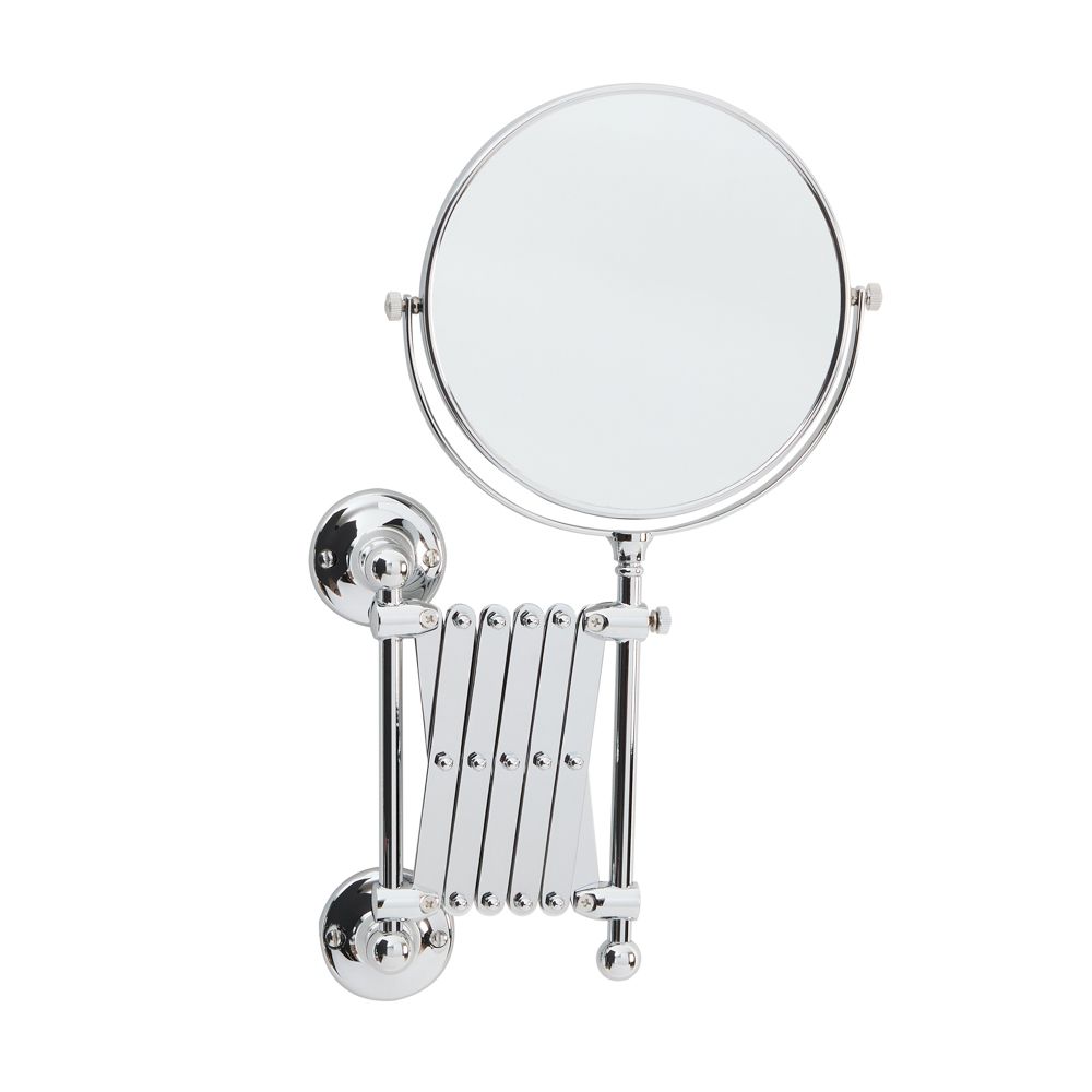 Milano Elizabeth - Traditional Round Extendable Shaving Mirror - Chrome