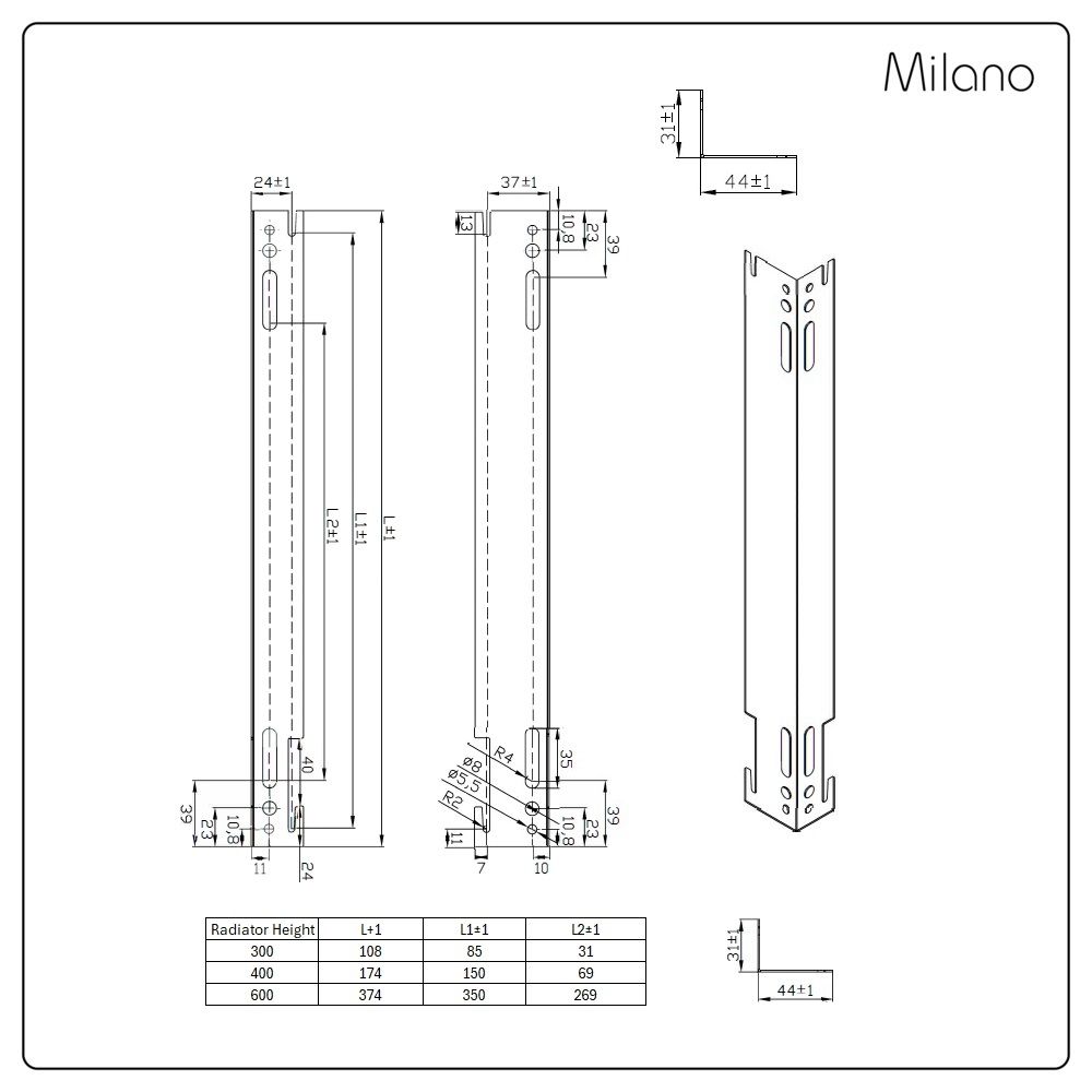 Milano Compact - Double Panel Radiator - Multiple Sizes Available (Type 22)