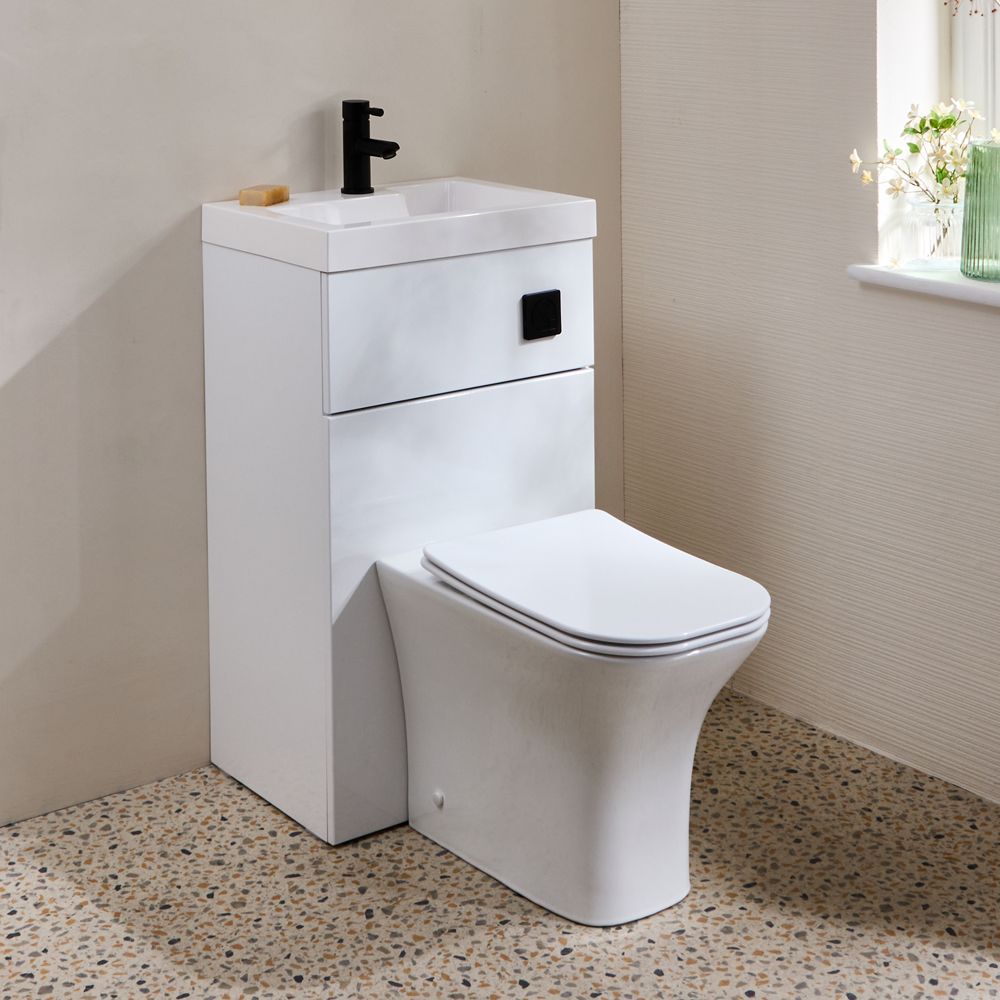 Milano Lurus - Modern Avenham Toilet and Basin Combination Unit - 500mm ...