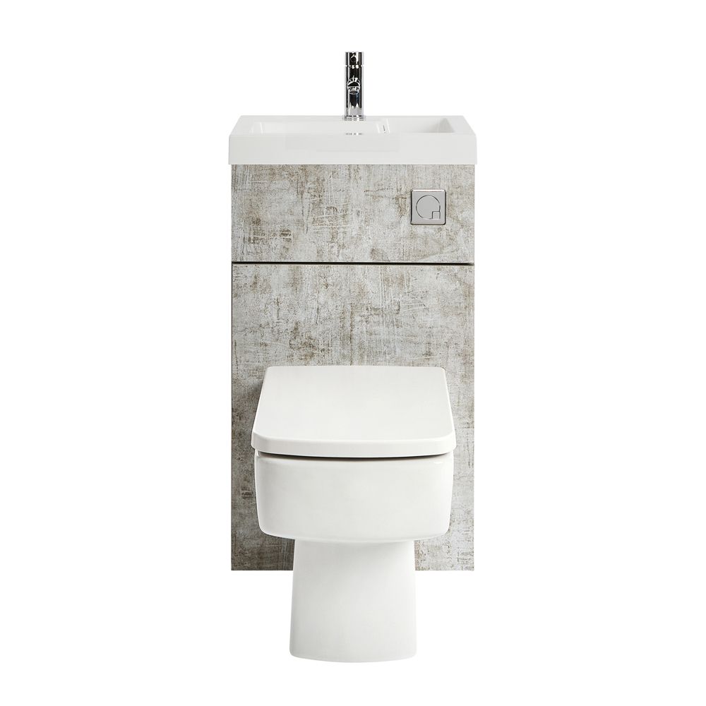 Milano Lurus - Concrete Grey Modern Farington Toilet and Basin and ...