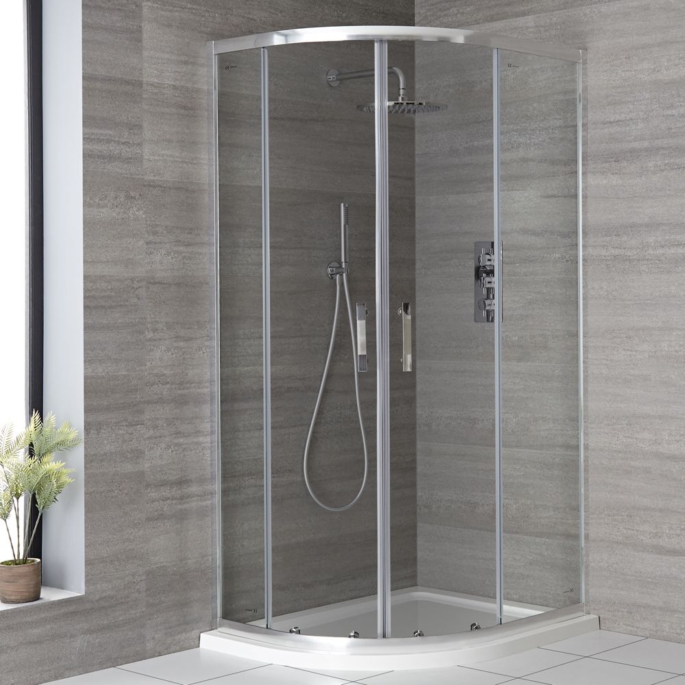 Milano Portland - Chrome Quadrant Shower Enclosure with Tray - Choice ...