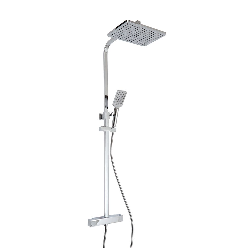 Milano Arvel - Modern Thermostatic Bar Shower Valve with Square Shower ...
