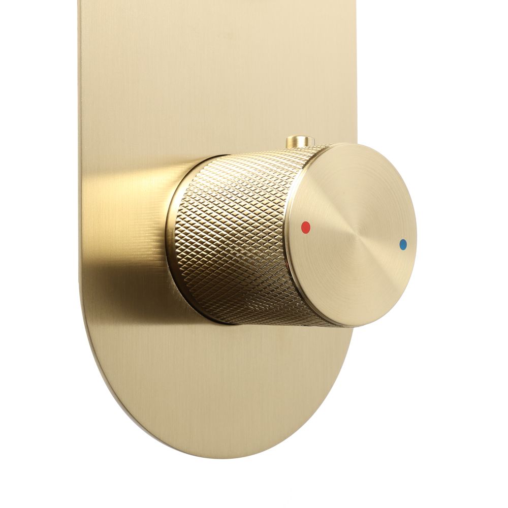 Milano Orta - Modern 2 Outlet Round Push Button Shower Valve - Brushed ...