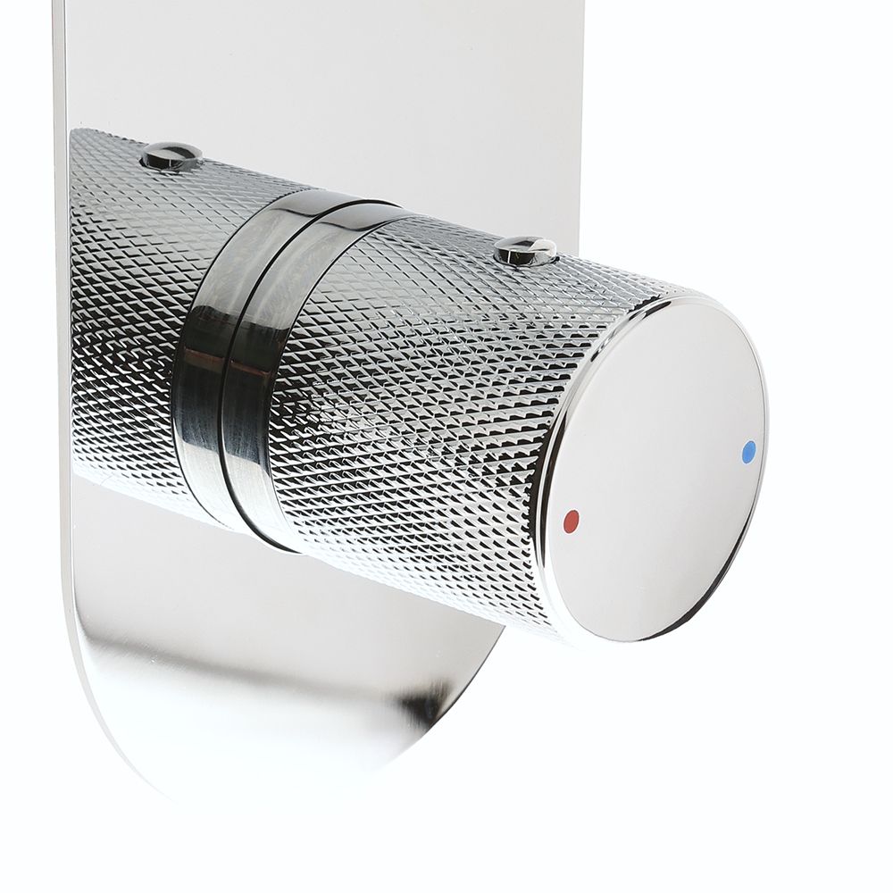 Milano Orta - 3 Outlet Round Push Button Thermostatic Shower Valve - Chrome