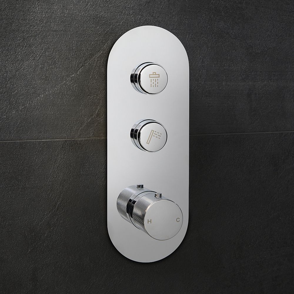 Milano Orta - Chrome Thermostatic Push Button Shower with Shower Head ...