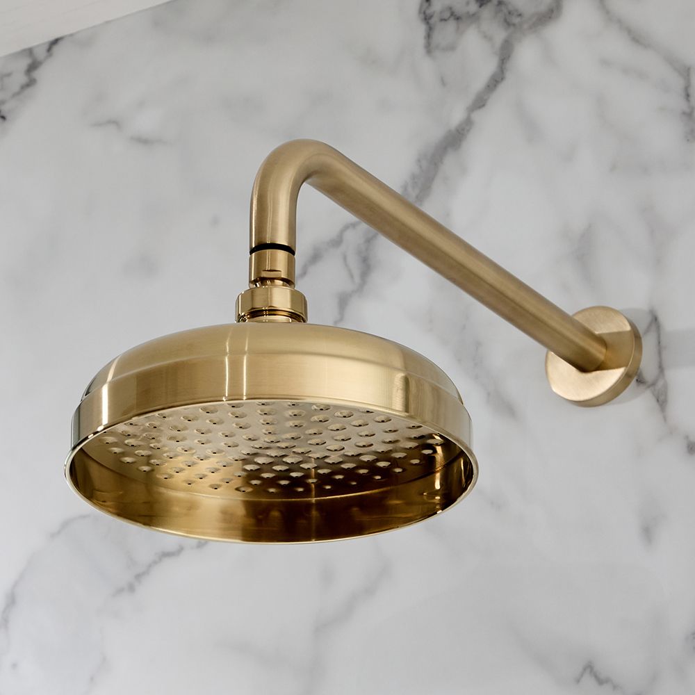 Milano Elizabeth - Brushed Brass Traditional Thermostatic Shower with ...