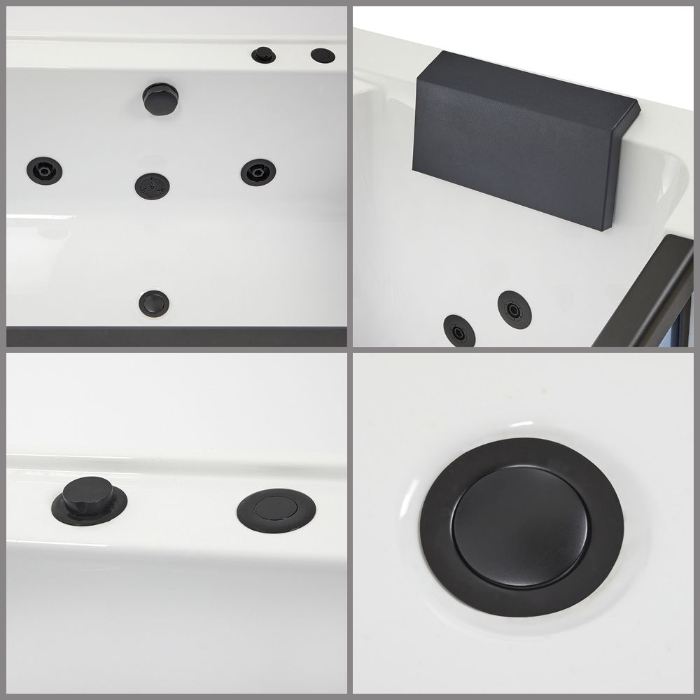 Milano Breeze - Whirlpool Double Ended Spa Bath - 1700mm x 800mm - Black