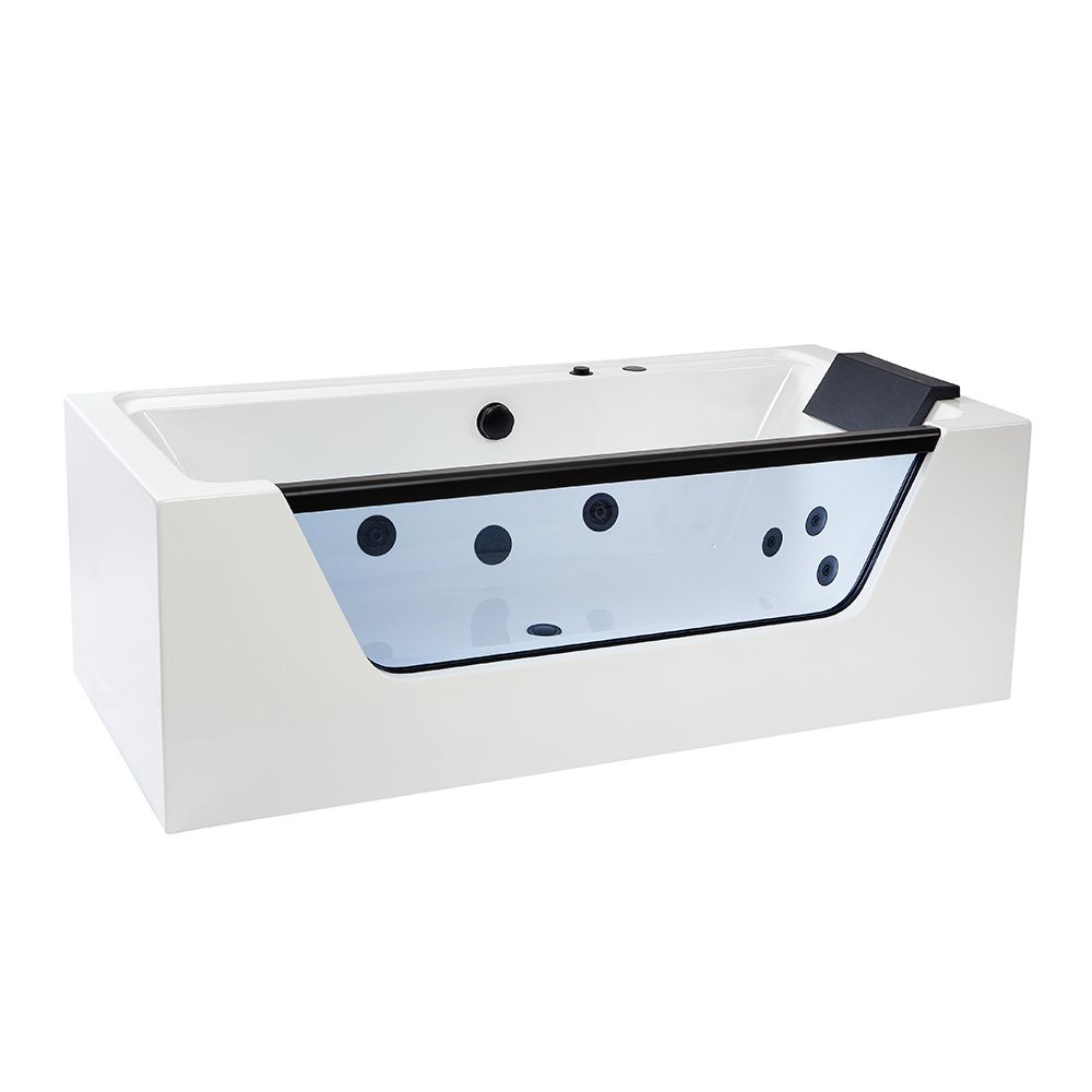 Milano Breeze - Whirlpool Double Ended Spa Bath - 1700mm x 800mm - Black