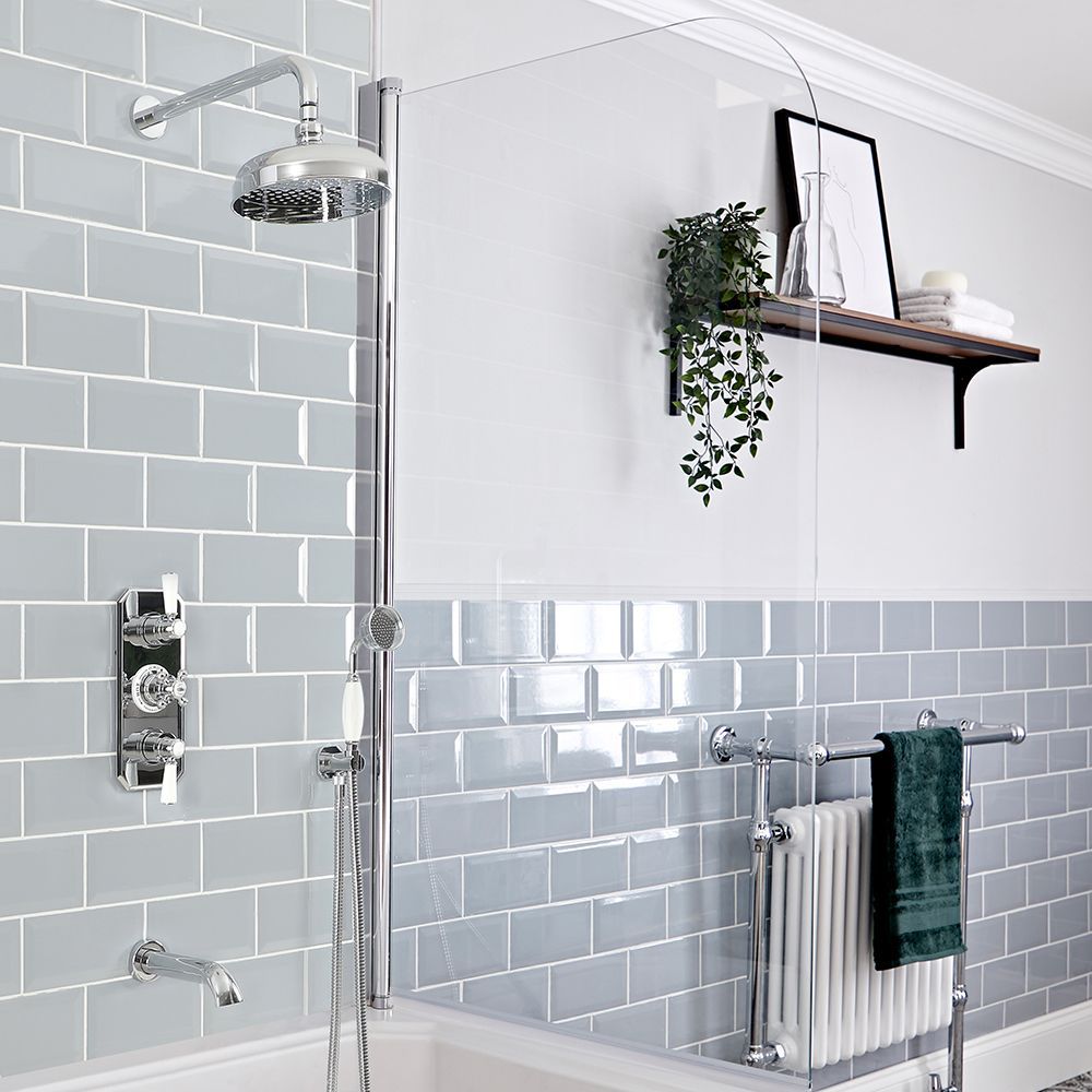 Milano Elizabeth - Chrome and White Traditional Thermostatic Shower ...