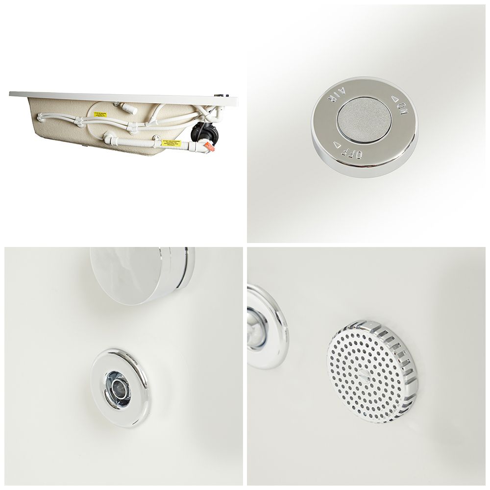 Milano Elswick - Whirlpool L-Shaped Spa Shower Bath with Screen ...