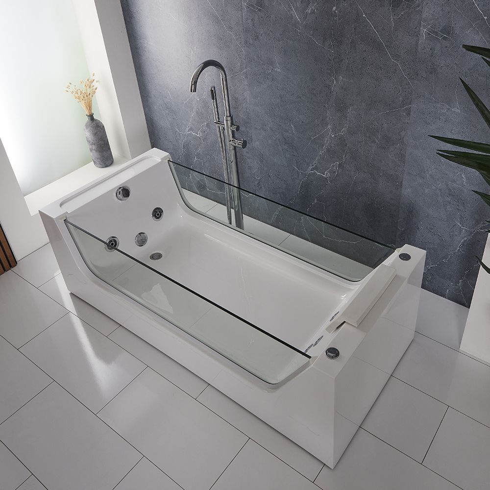 Milano Breeze - Whirlpool Single Ended Spa Bath - 1800mm x 800mm - Chrome