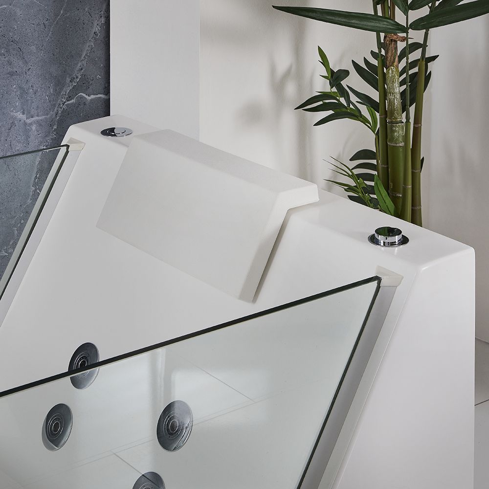 Milano Breeze - Whirlpool Single Ended Spa Bath - 1800mm x 800mm - Chrome