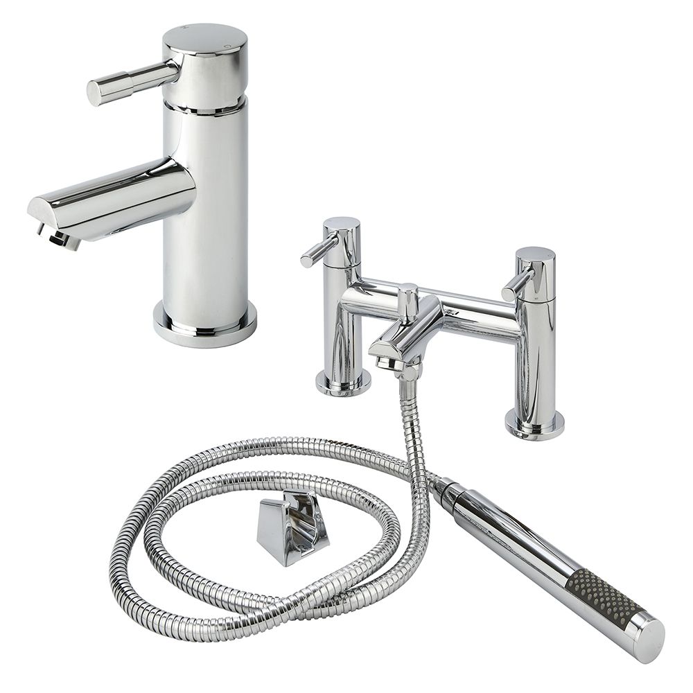 Milano - Modern Round Basin Mixer and Bath Shower Mixer Tap Set ...