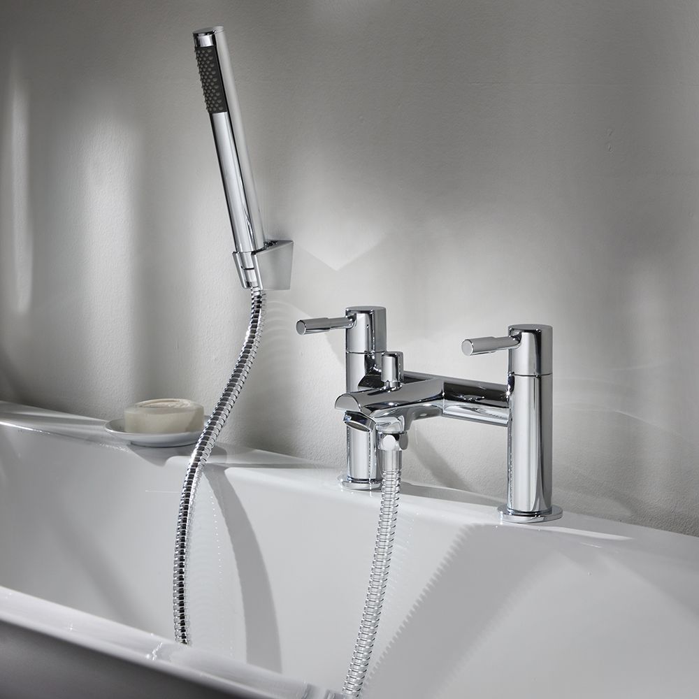 Milano - Modern Round Basin Mixer and Bath Shower Mixer Tap Set ...