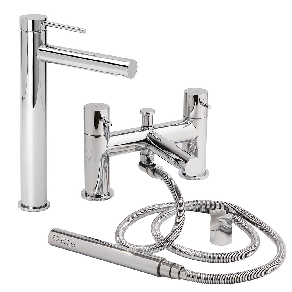 Milano Otto - Modern High Rise Basin Mixer and Bath Shower Mixer Tap ...