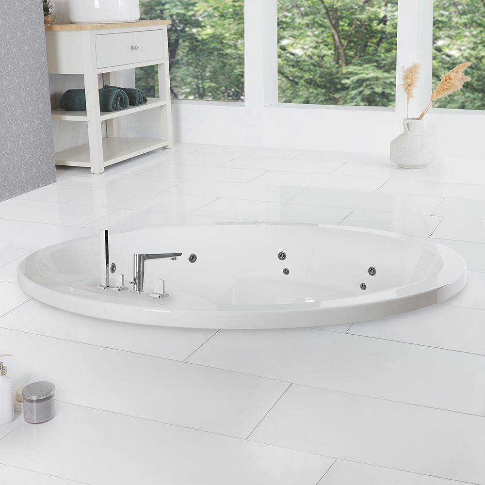 Milano Serene - Round Deep Inset Bath - 1800mm - Choice of Jets