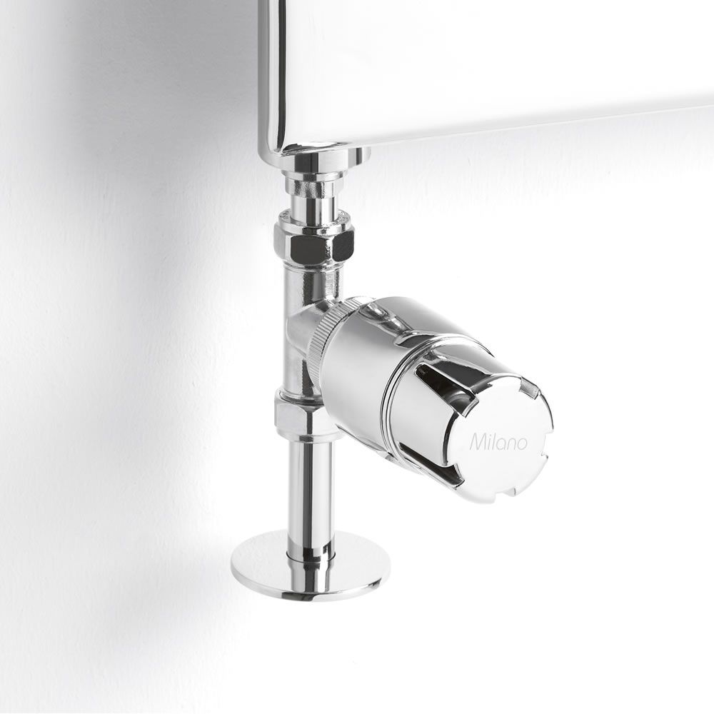 Milano - Chrome Thermostatic Straight Radiator Valves (Pair)