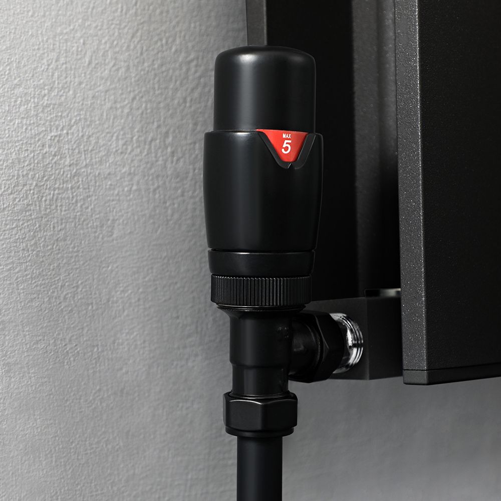 Milano - Thermostatic Angled Radiator Valve and Lockshield - Choice of ...