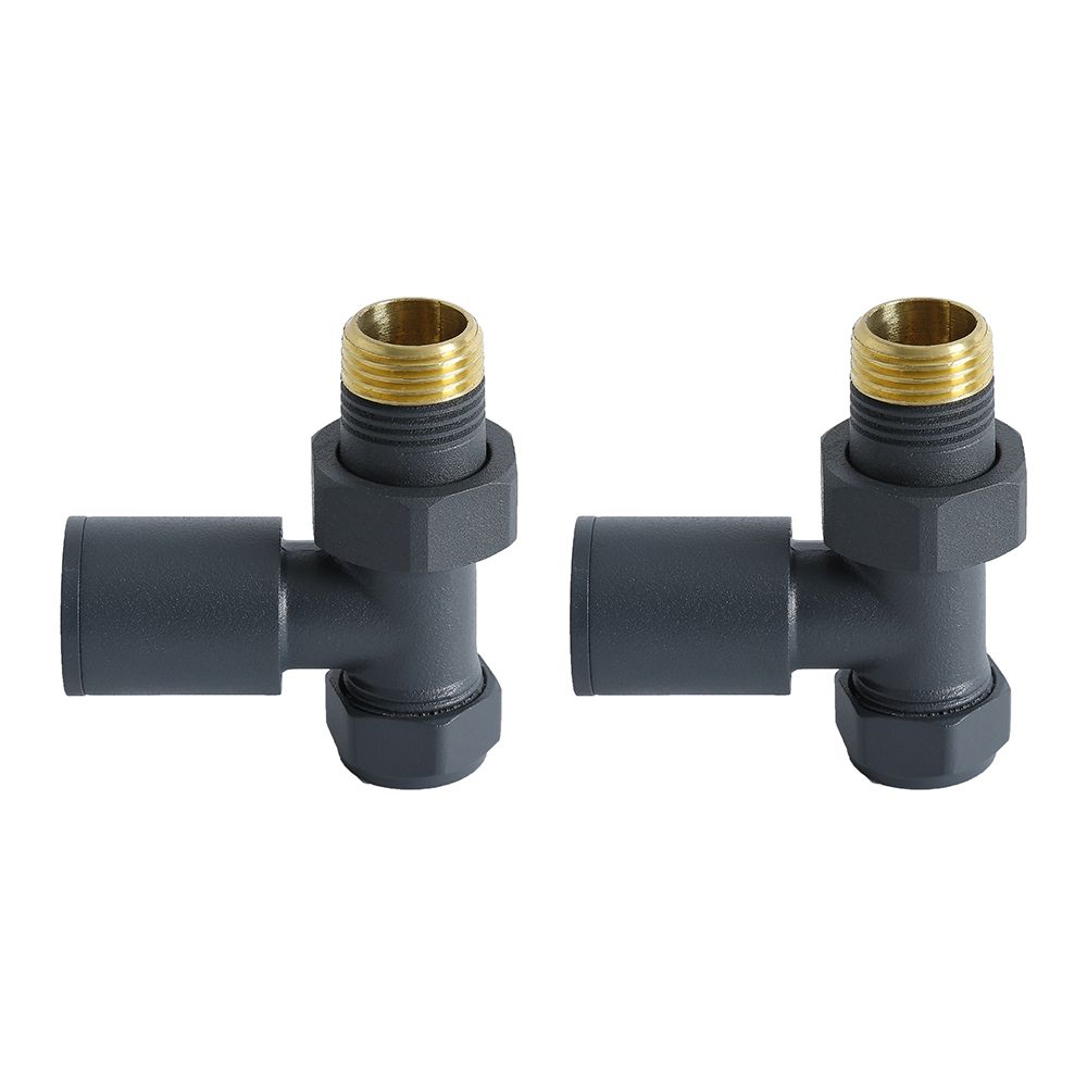 Milano - Modern Anthracite Straight Radiator Valves