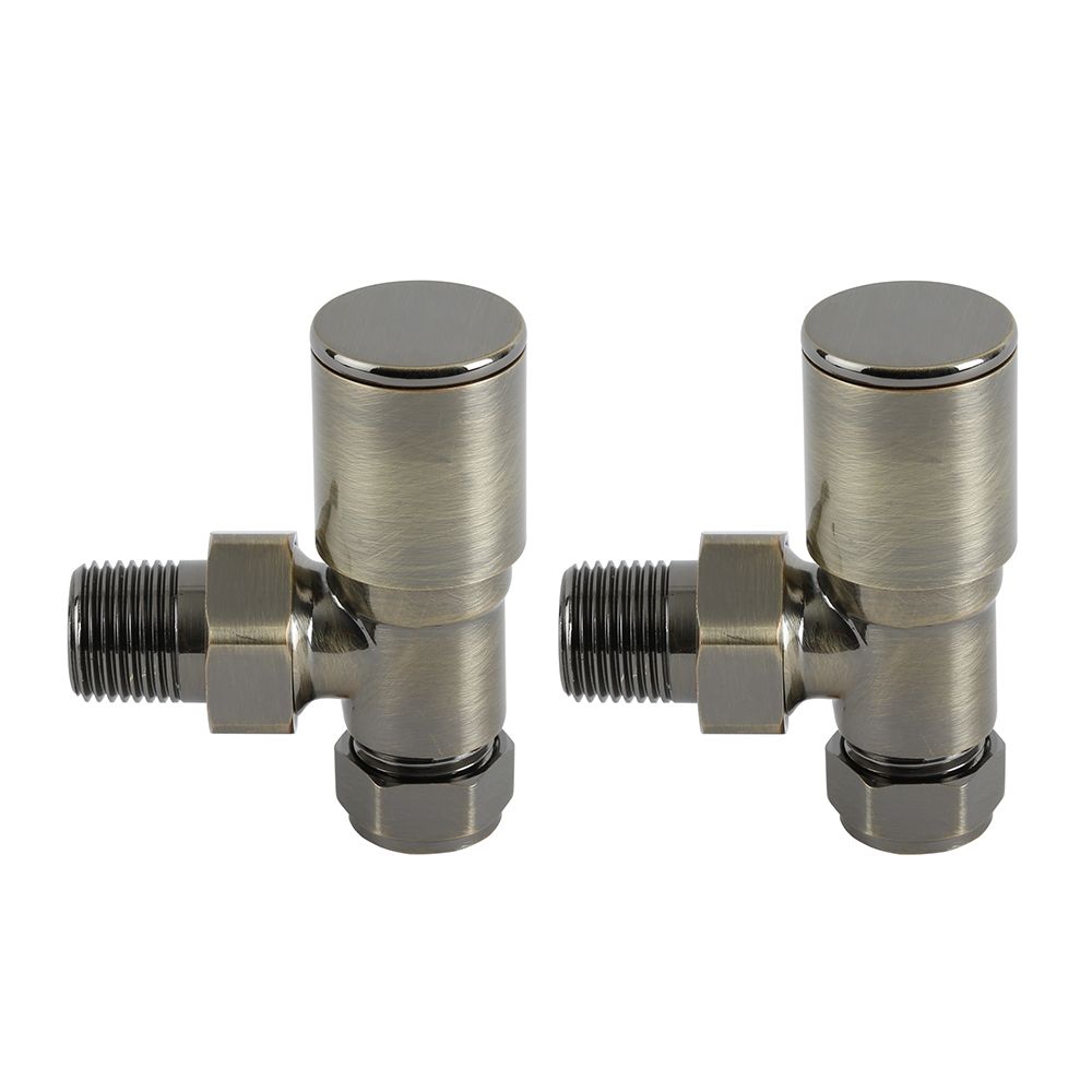 Milano - Dark Brushed Brass Modern Angled Radiator Valves