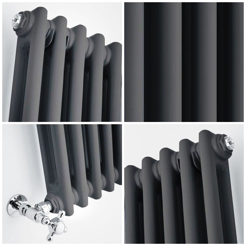 Milano Windsor - Anthracite 1800mm Vertical Traditional Column Radiator ...