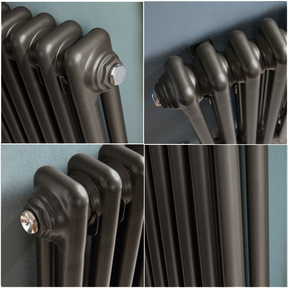 Milano Windsor - Pewter Vertical Traditional Double Column Radiator ...