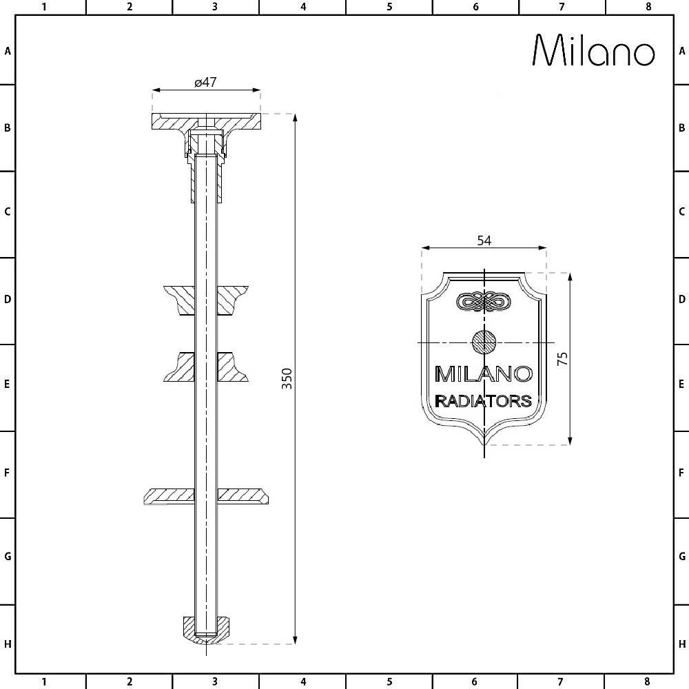 Milano Windsor - Column Radiator Wall Stay - Brass