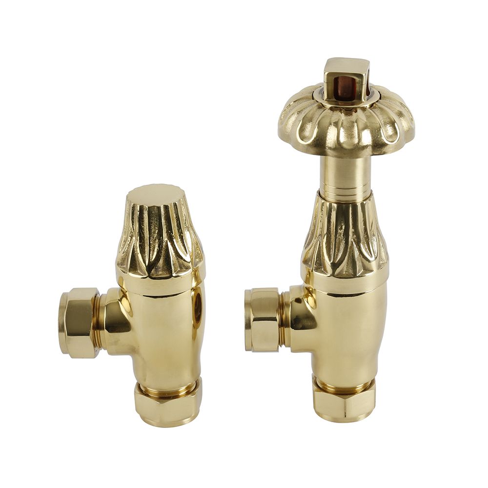 Milano Windsor - Thermostatic Antique Style Angled Radiator Valve and ...