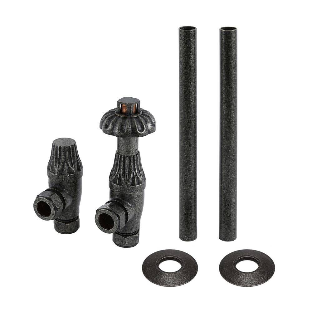 Milano Windsor - Thermostatic Antique Style Angled Radiator Valve and ...