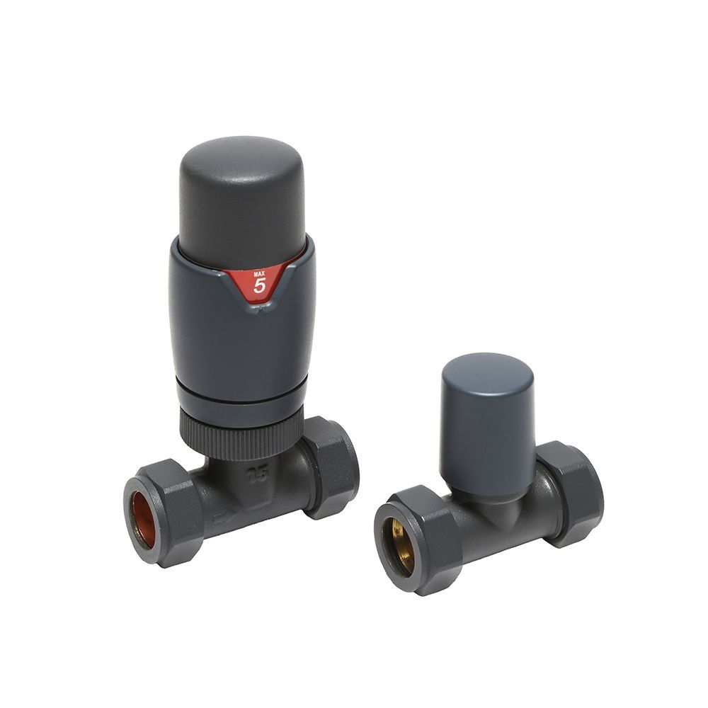 Milano - Thermostatic Straight Radiator Valve and Lockshield - Choice ...