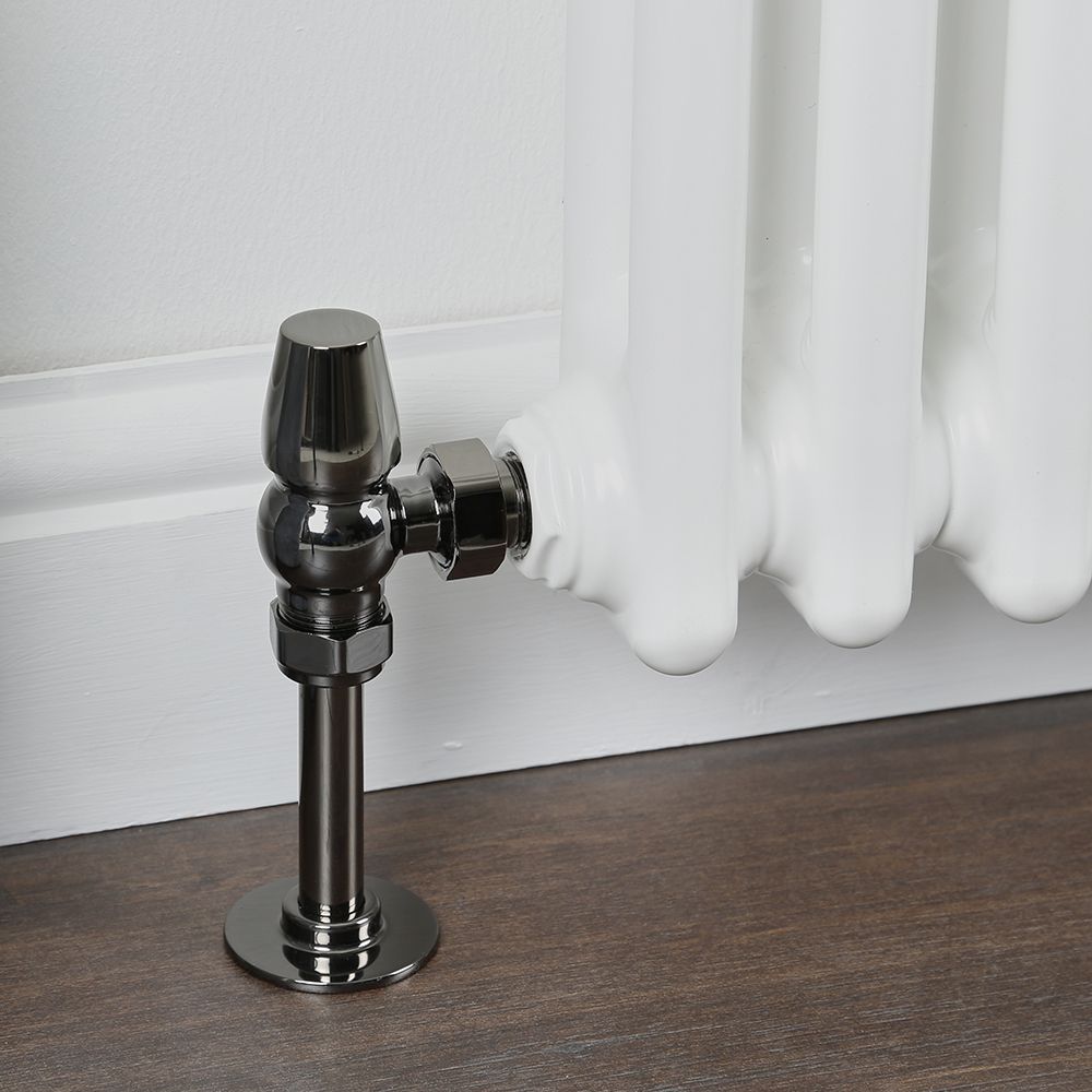 Milano Windsor - Black Nickel Traditional Thermostatic Angled Radiator ...