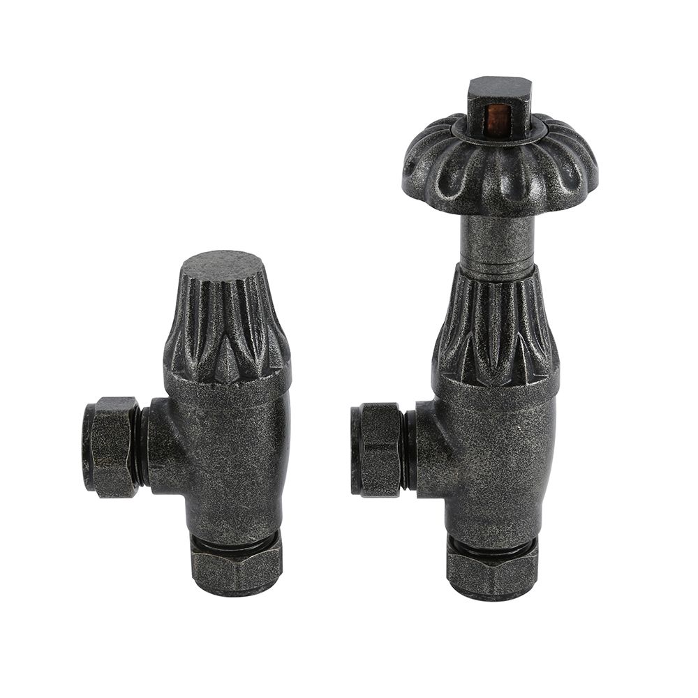 Milano Windsor - Pewter Thermostatic Antique Style Angled Radiator ...