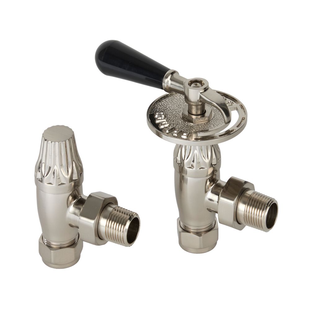 Milano - Traditional Angled Thermostatic Radiator Valves - Satin