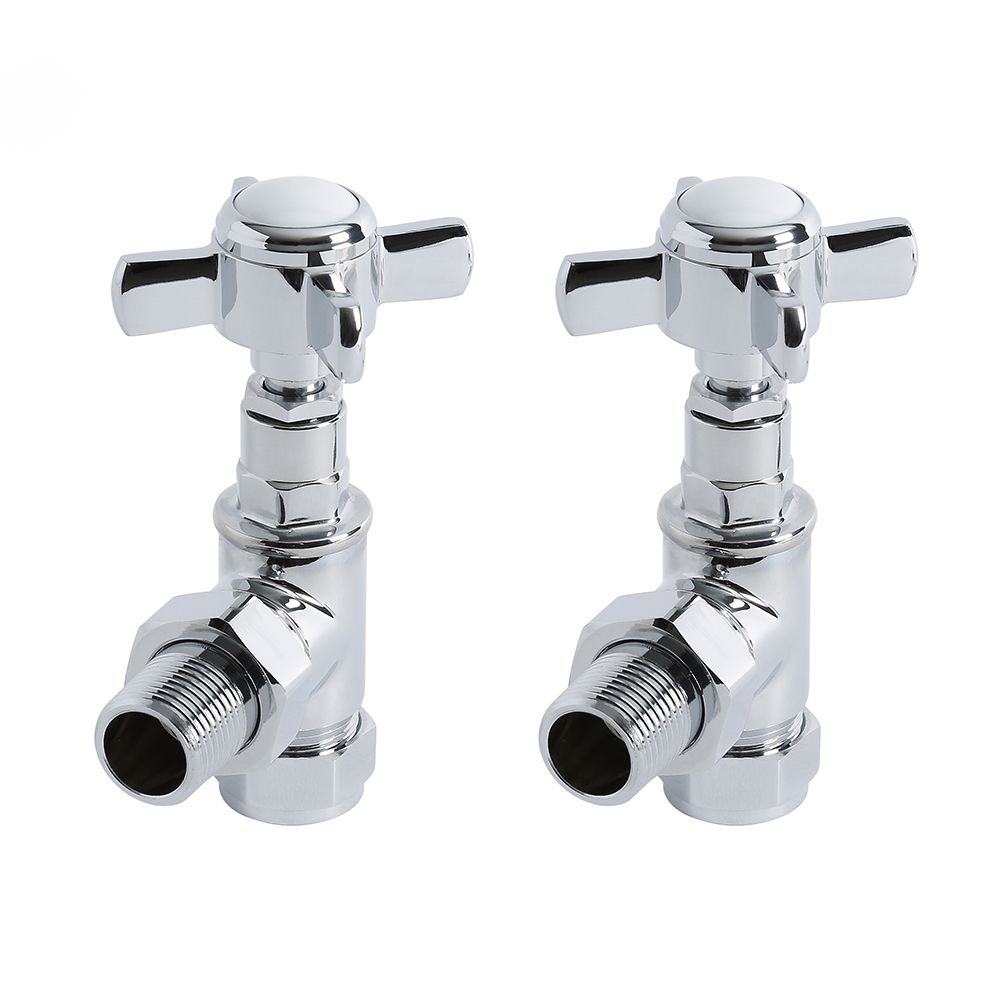 Milano Select - Chrome Angled Traditional Radiator Valves - (Pair)