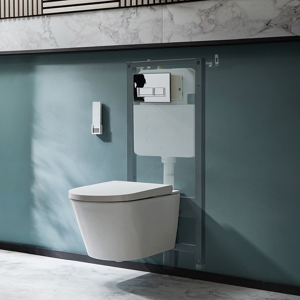 Milano Luxus - Wall Hung Japanese Bidet Toilet with Tall Wall Frame ...