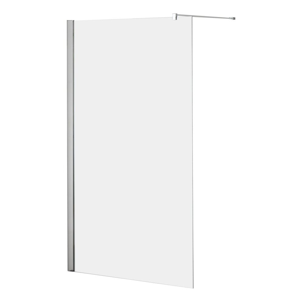 Milano Portland - 1950mm Wet Room Screen - Chrome - Choice of Sizes and Hinged Return Panel