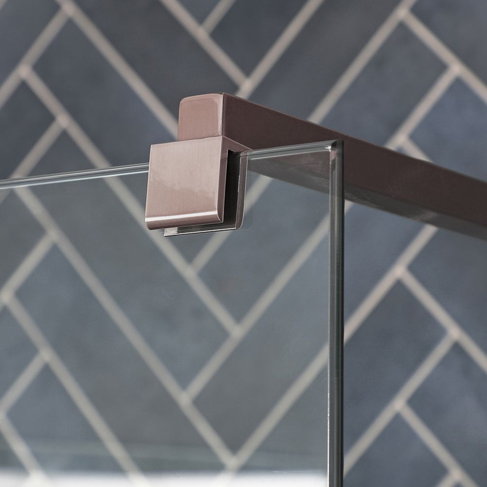 Milano Eris - 1950mm Wet Room Screen - Copper - Choice of Sizes and Hinged Return Panel