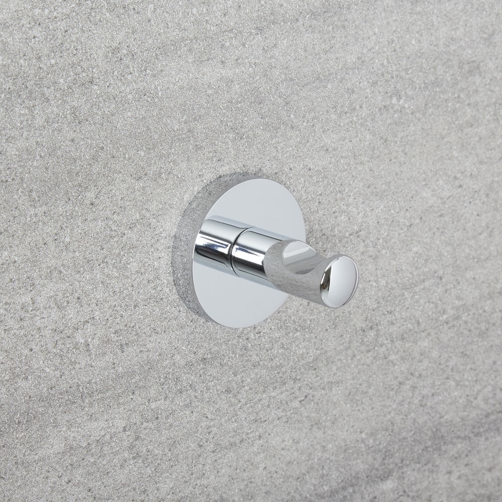 Milano Mirage - Modern Single Robe Hook - Chrome