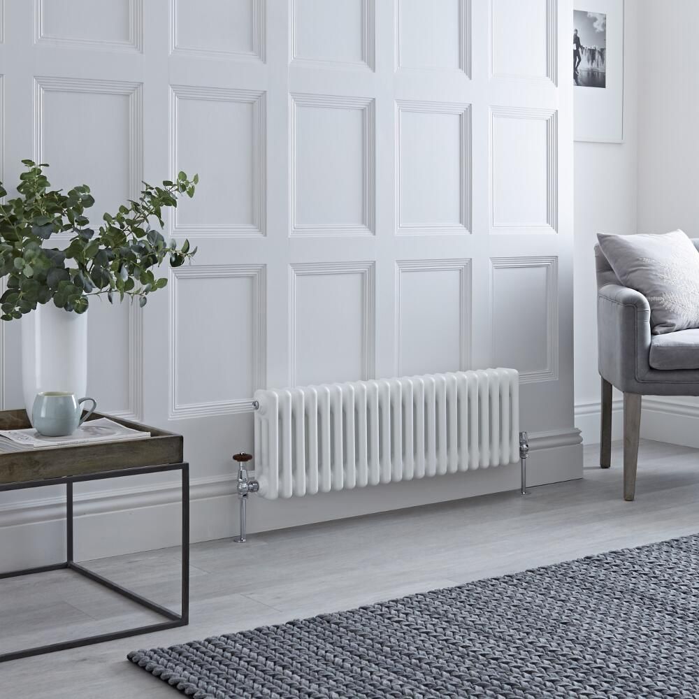 Milano Windsor - White Horizontal Traditional Column Radiator - 300mm x ...