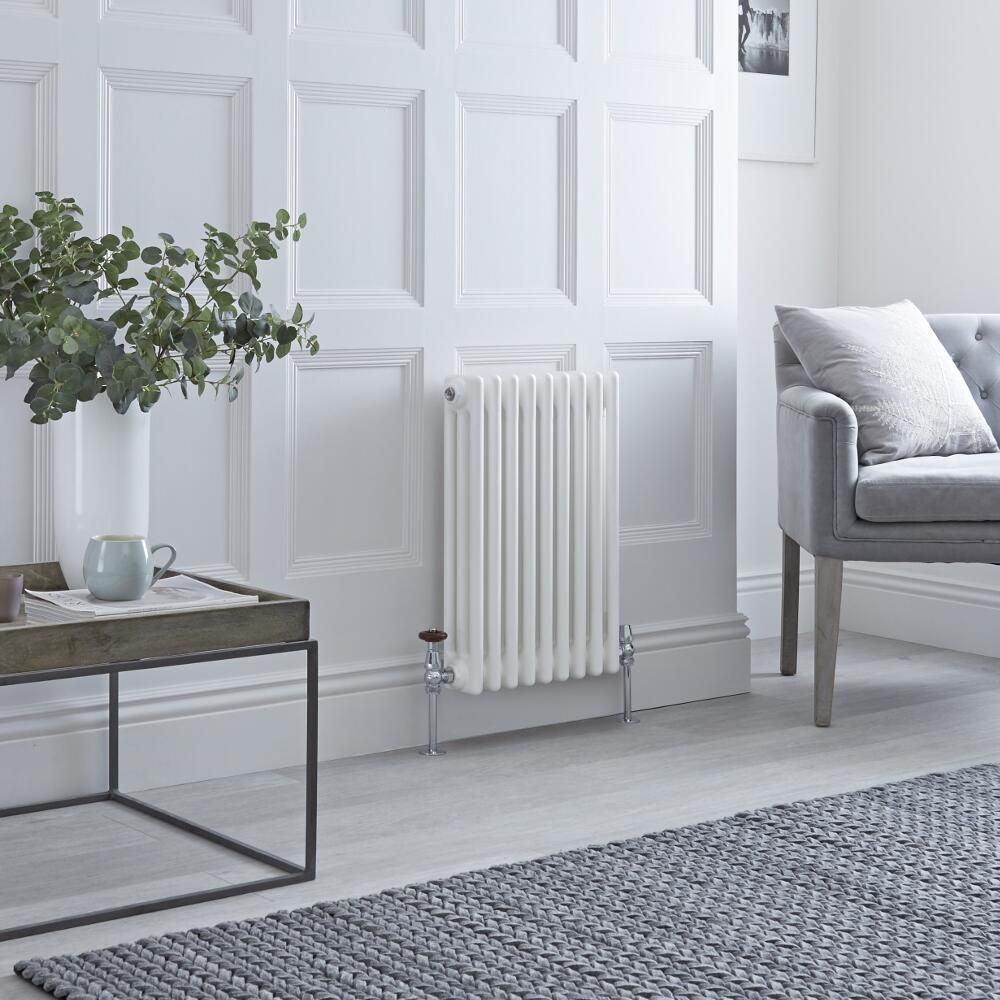 Milano Windsor - White Horizontal Traditional Column Radiator - 600mm x ...