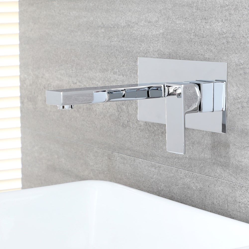 Milano - Modern Square Wall Mounted Basin Mixer Tap - Choice of Finish