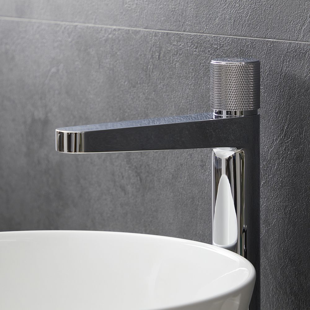 Milano Orta - Modern Push Button High Rise Mono Basin Mixer Tap ...