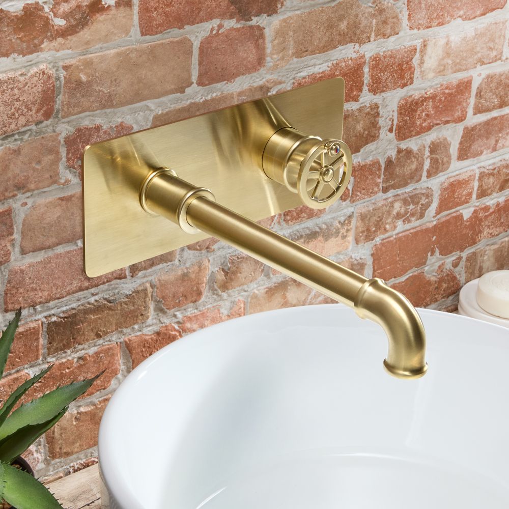 Milano Zandra - Industrial Style Wall Mounted Basin Mixer Tap - Choice ...