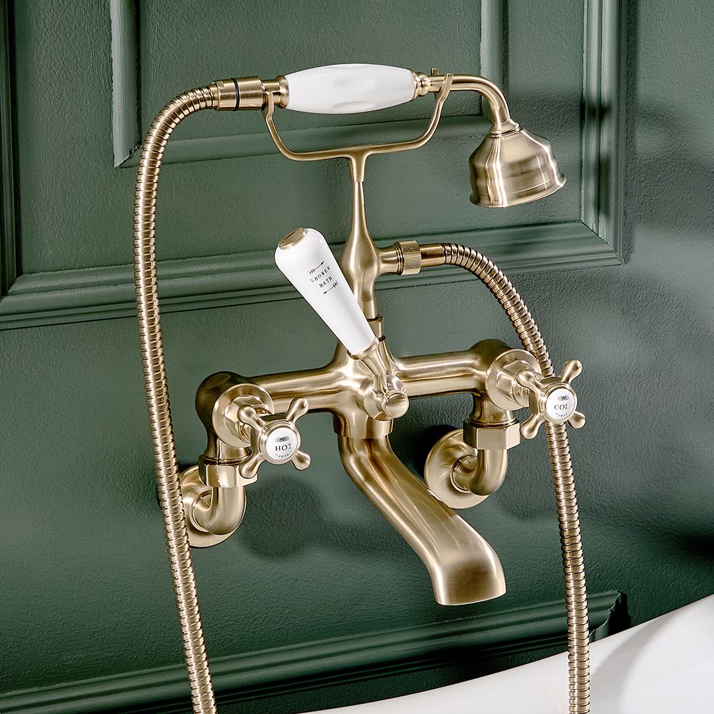 Milano Elizabeth - Traditional Wall Mounted Crosshead Bath Shower Mixer ...