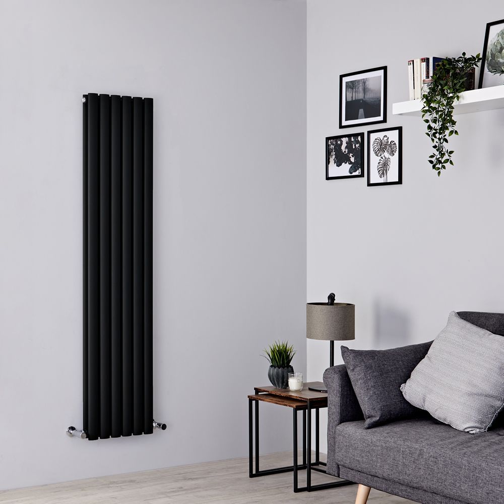 Milano Aruba - Black Vertical Designer Radiator - Choice of Size